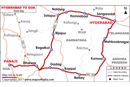 Buy Hyderabad to Goa Route Map online